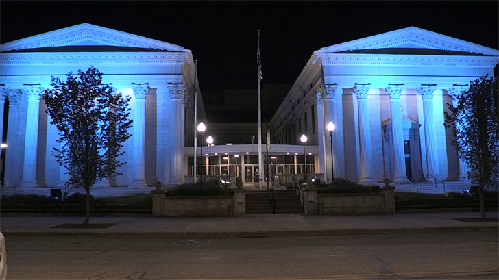 Erie County Courthouse Lit in Blue in Honor of Shot Erie Police ...