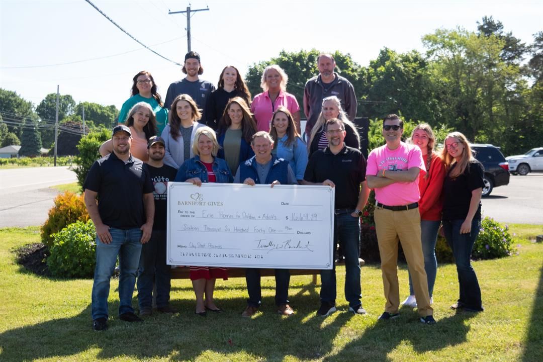 Barnhart Gives Donates Over $16K to Erie Homes for Children & Adults ...